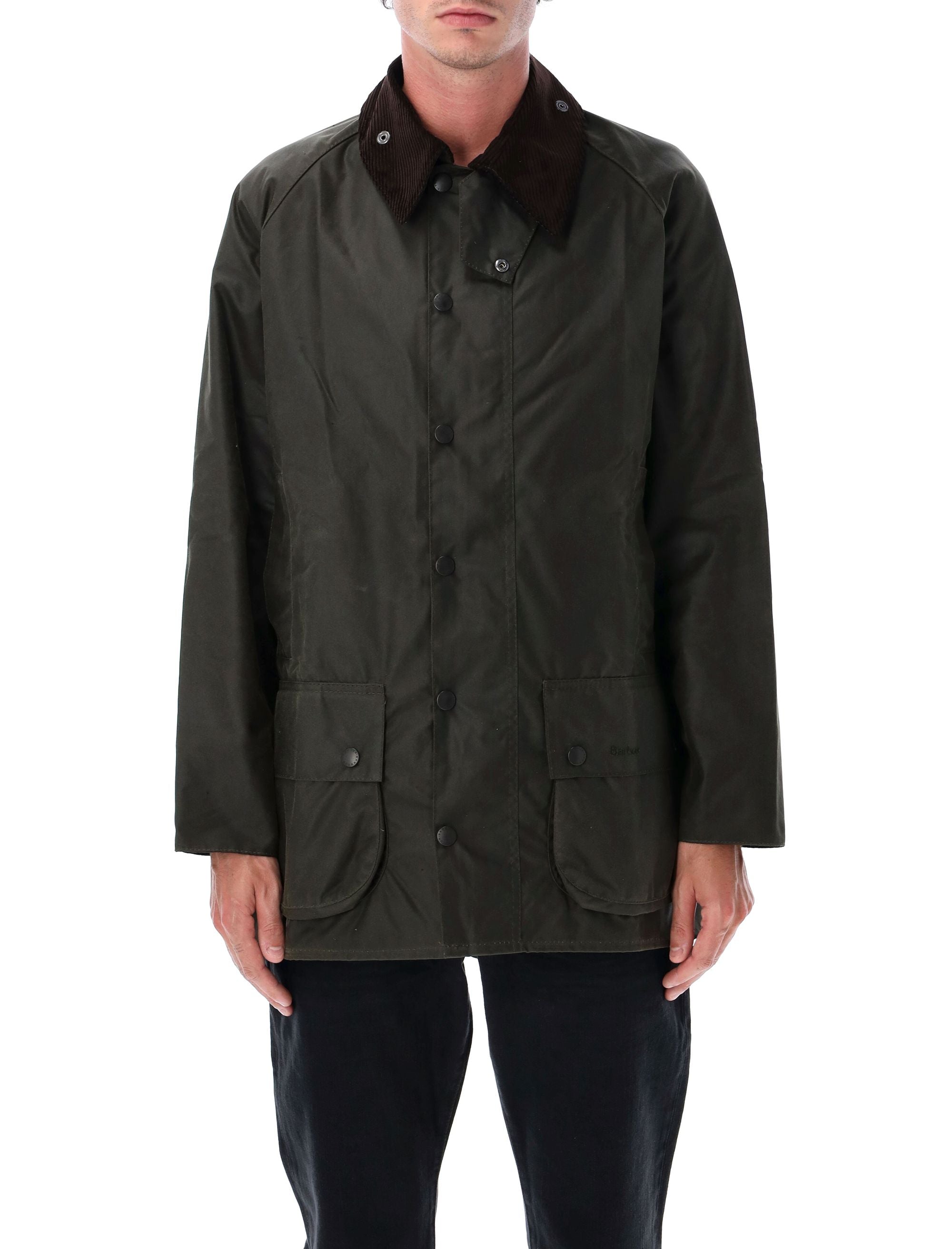 BARBOUR Barbour Thornproof Waxed Cotton Heritage Jacket with Corduroy Collar